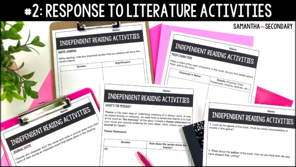 7 Independent Reading Assessments for High School English ⋆ Samantha in ...