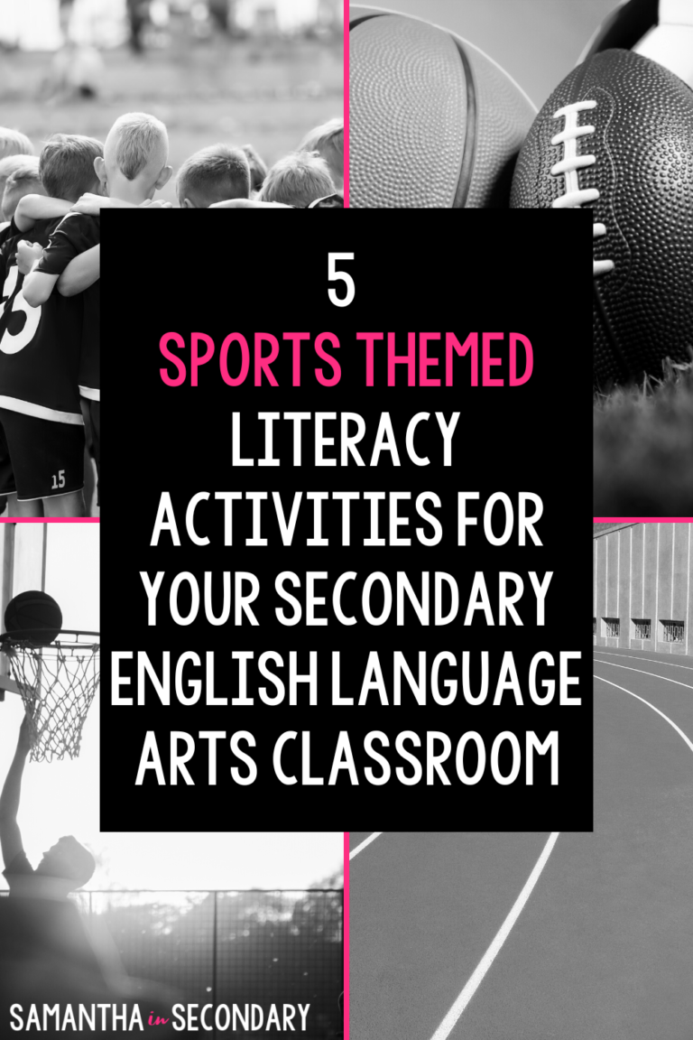 5 Sports Themed Literacy Activities for Your Secondary English Language ...
