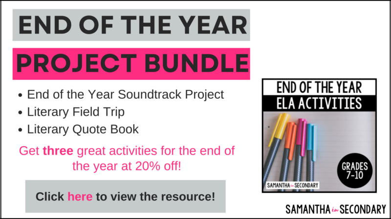 7 End of the Year ELA Activities for Your Secondary Classroom ⋆ ...