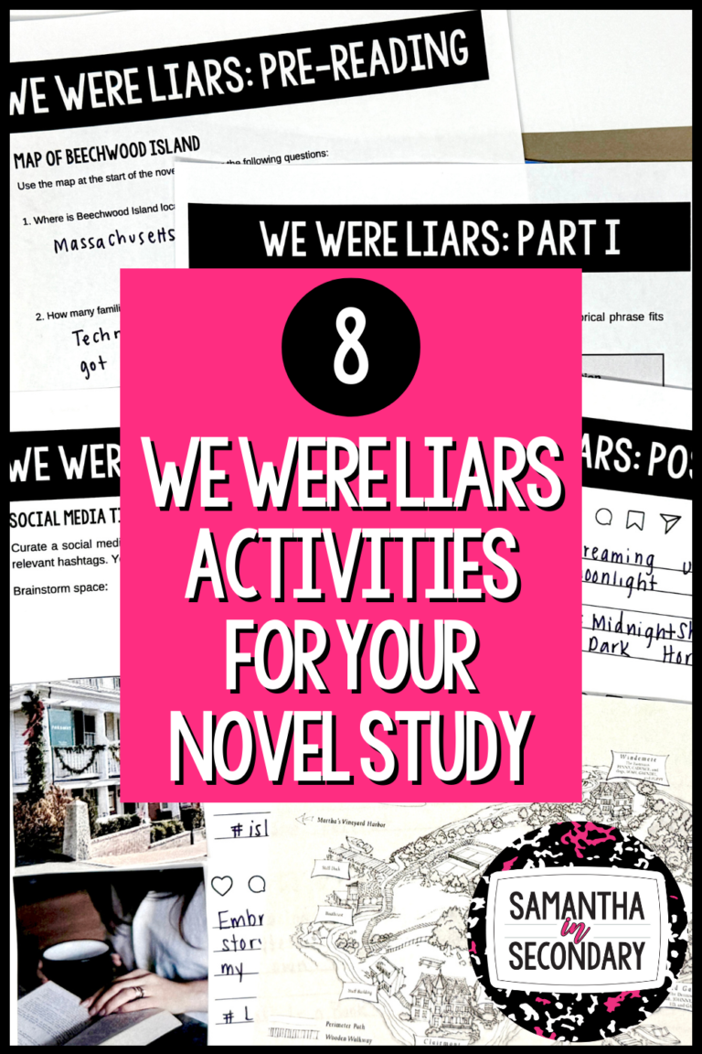 8 We Were Liars Activities to Implement in Your Novel Study ⋆ Samantha ...